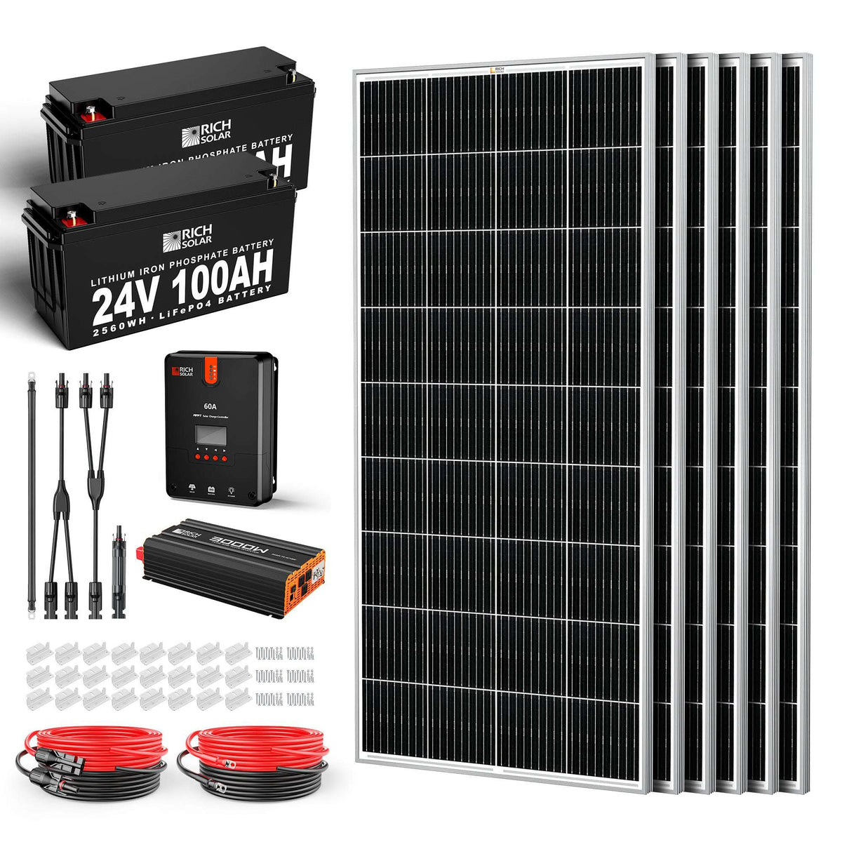 Rich Solar 1200 Watt 24v Complete Solar Kit — Build the Power