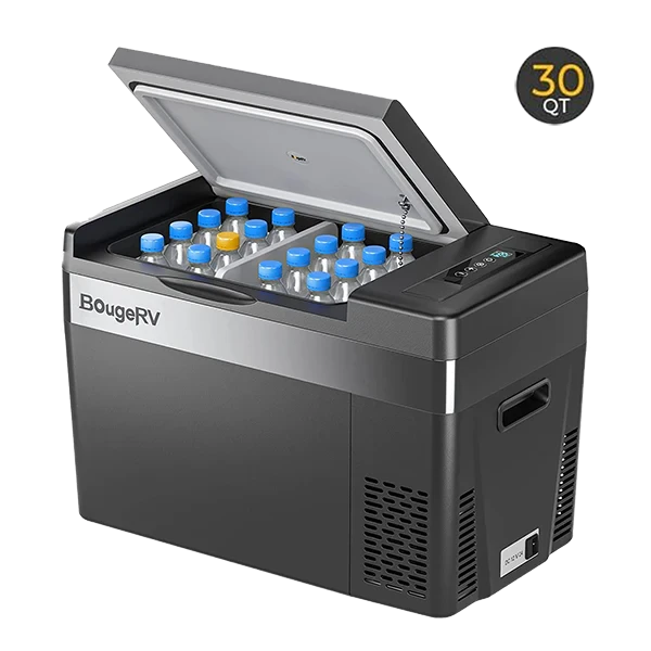 BougeRV 12V 30 Quart (28L) Portable Fridge Black — Build the Power