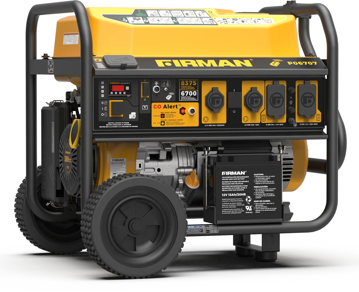 Firman GAS PORTABLE GENERATOR 8375W REMOTE START 120/240V — Build the Power