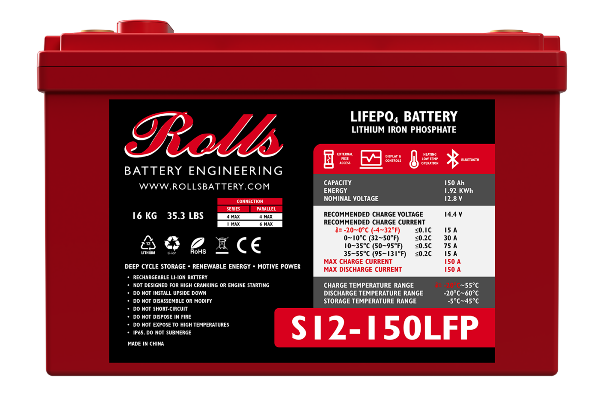 Rolls S12-150LFP Lithium Iron Phosphate Battery — Build the Power