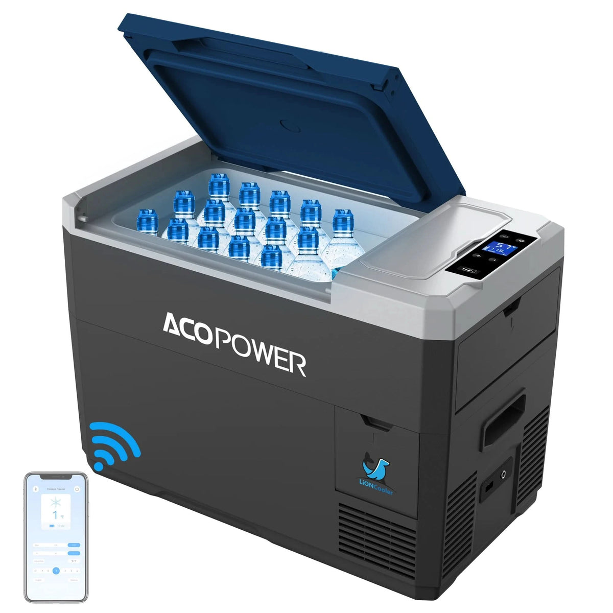 ACO Power LiONCooler Mini Solar Powered Car Fridge Freezer, 29 Quarts ...