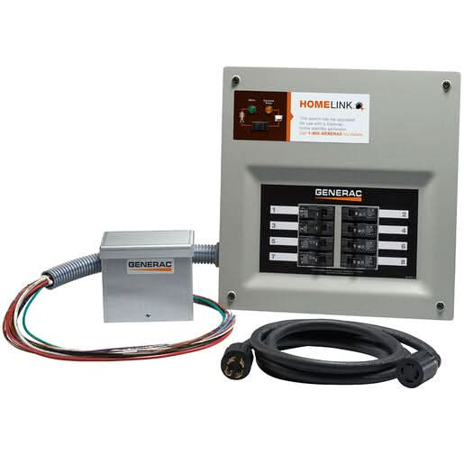 Generac 30A Indoor Transfer Switch Kit | 8-10 Circuits Alum PIB + Cond ...