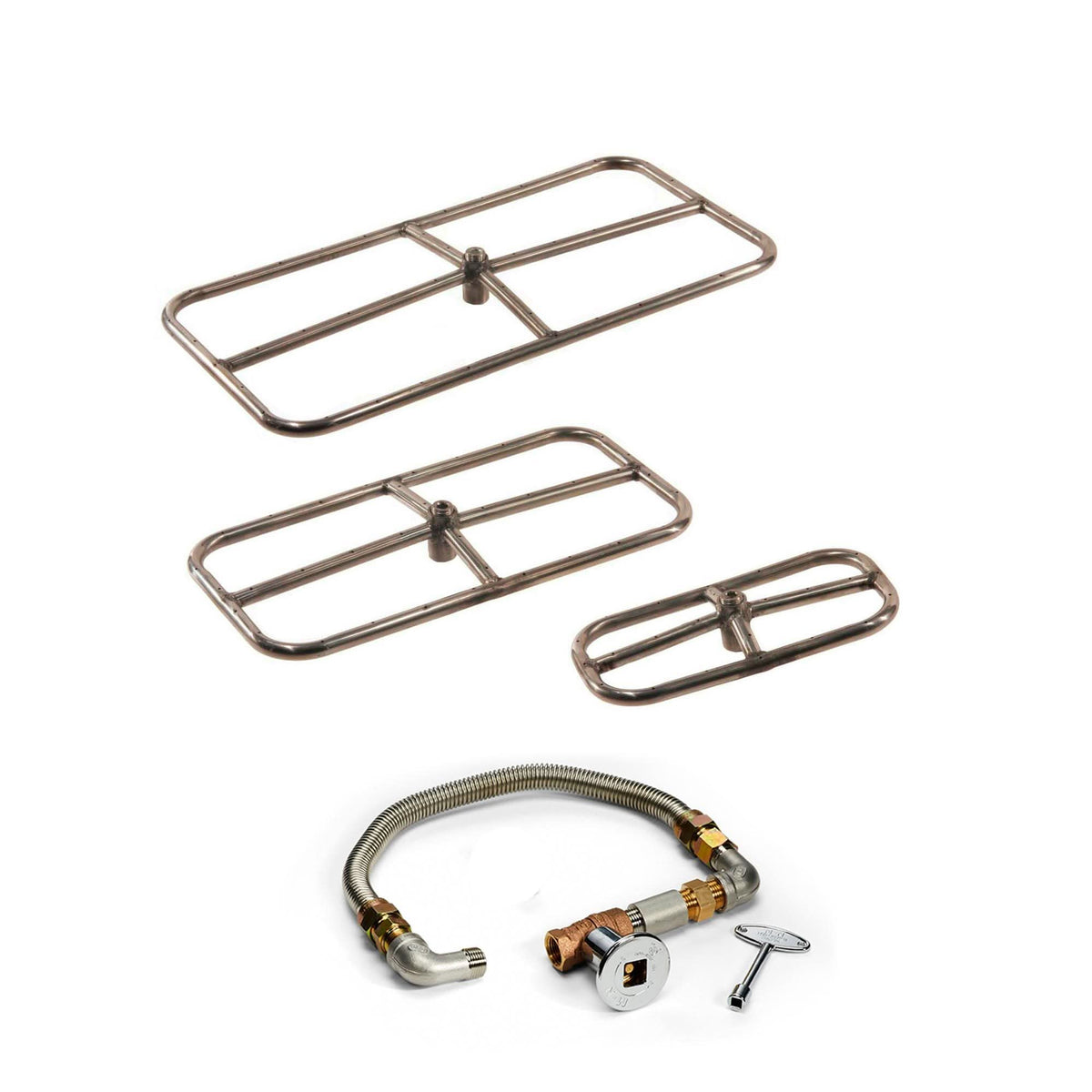 HPC Fire FPS Rectangle Match Light Gas Fire Pit Kit — Build the Power