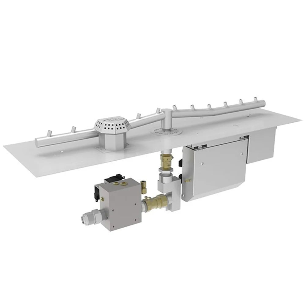 HPC Fire Linear Electronic Ignition Fire Pit Kit with Flat Pan and Tor ...