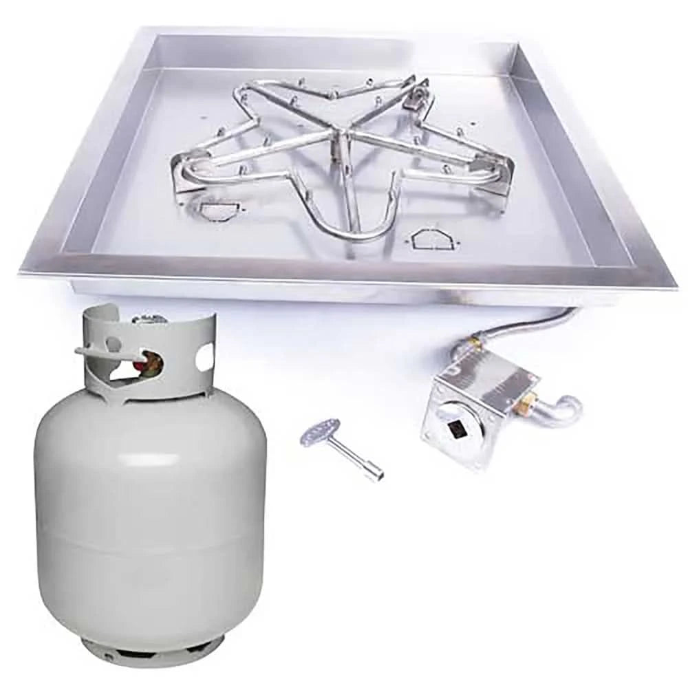 HPC Fire Square Drop-In Torpedo Burner Kit | Match Lit LP — Build the Power